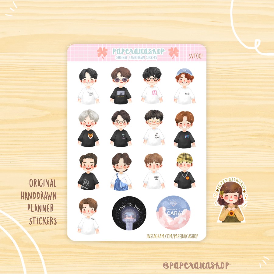 17 OTY Sticker Sheet, KPOP Planner Stickers, Seven Cute Teen Stickers ...