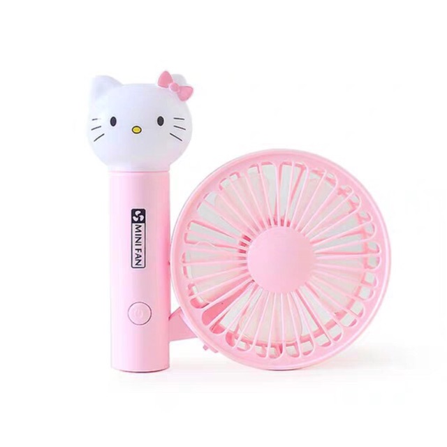 cute hello kitty Mini fan with led lamp folding fan with light | Shopee ...