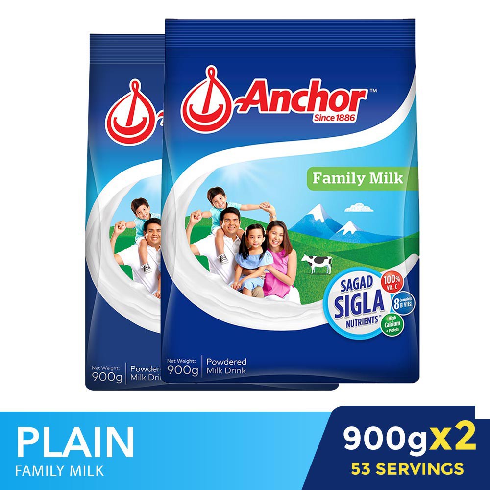 Anchor Family Milk Powder Plain 900G x2 | Shopee Philippines