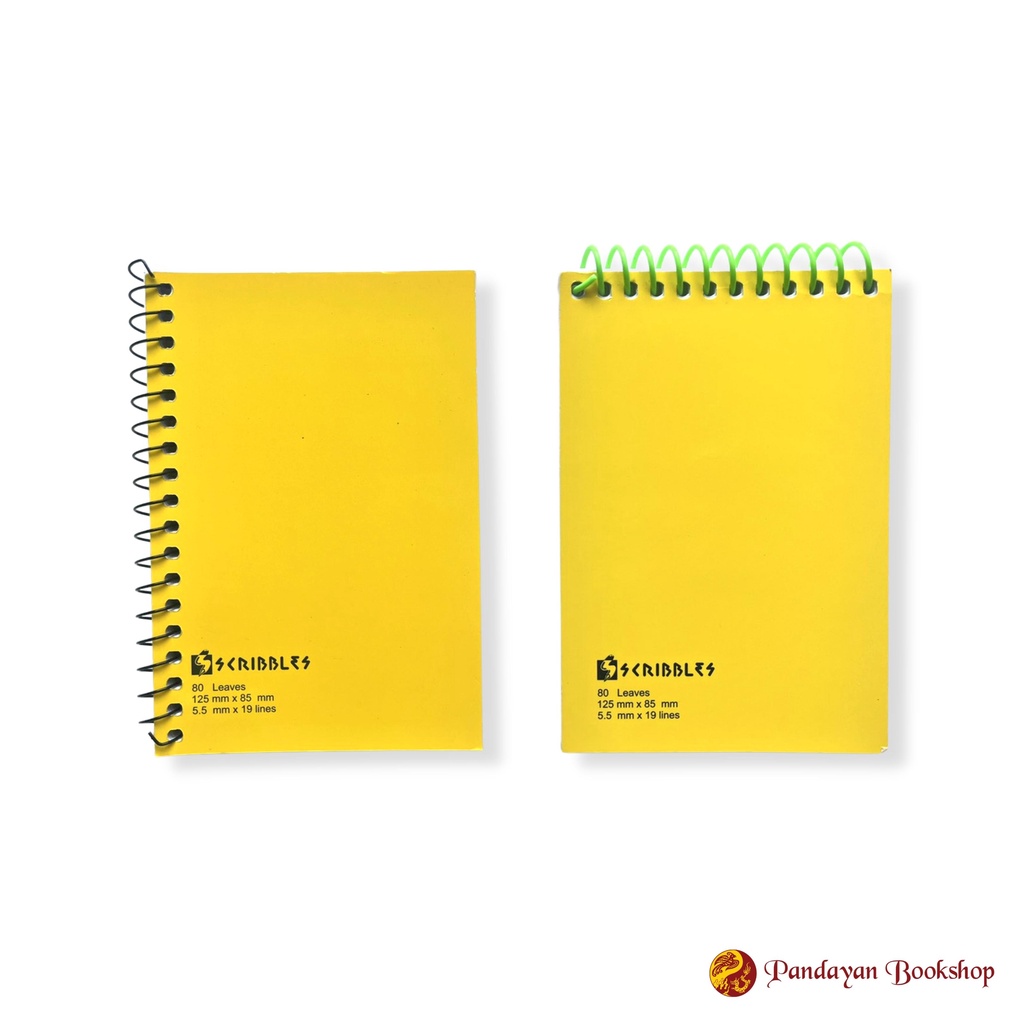 Scribbles Spiral Memo Notes 80 Leaves 125mmx85mm (Top and Side ...