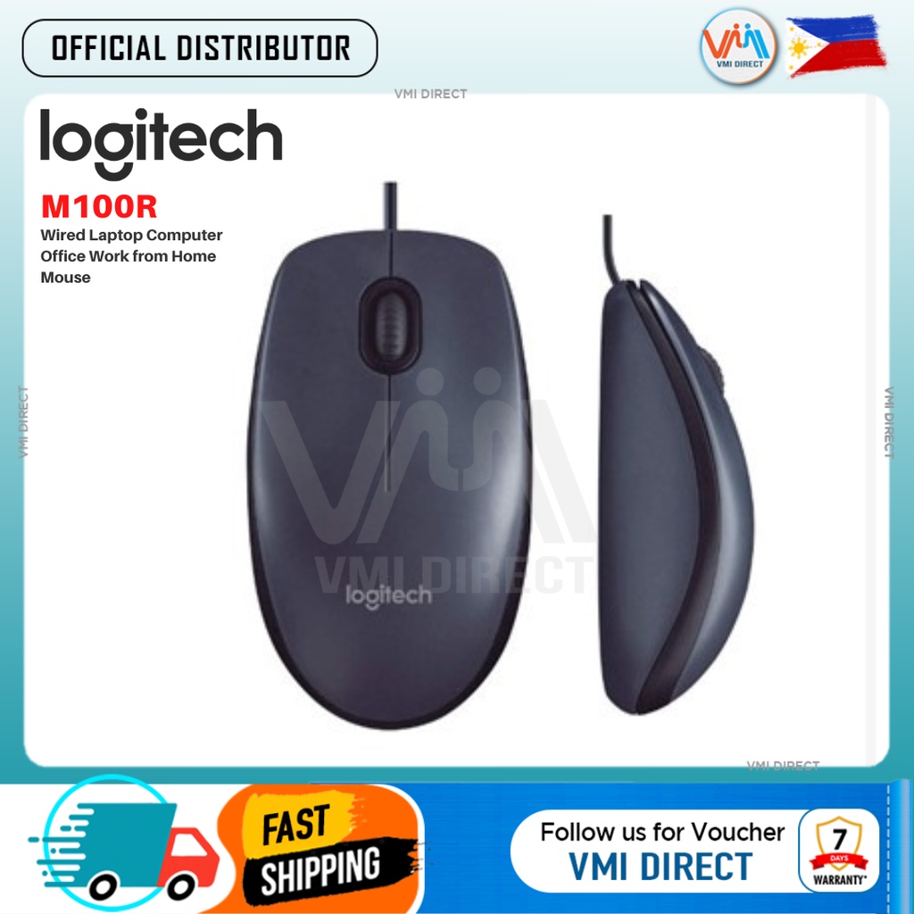LOGITECH M100R Wired Laptop Computer Office Work from Home Mouse VMI ...