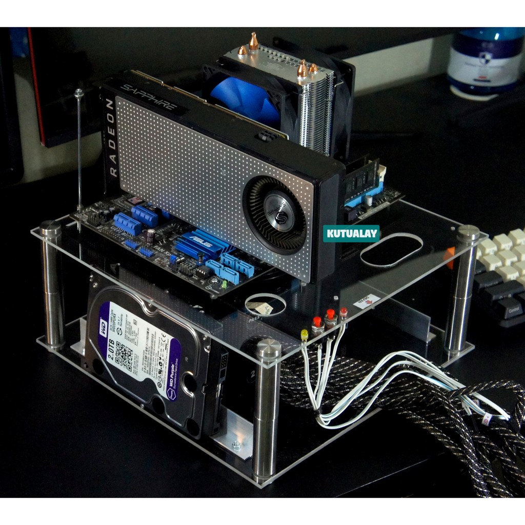 Case Benchtable Micro ATX Open Air Acrylic Acrylic Computer PC CPU ...