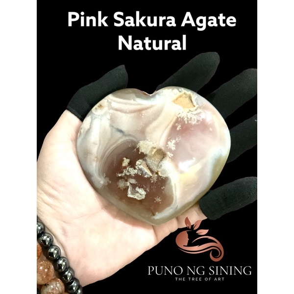 Pink Sakura Agate 333 kgs Heart Shape Natural Healing Crystals | Shopee ...