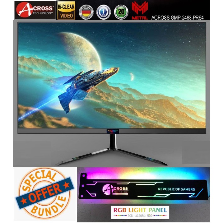 ACROSS GMP-2468+GLP-LP-01 RGB IPS 75Hz 24in Gaming Monitor bundled with ...