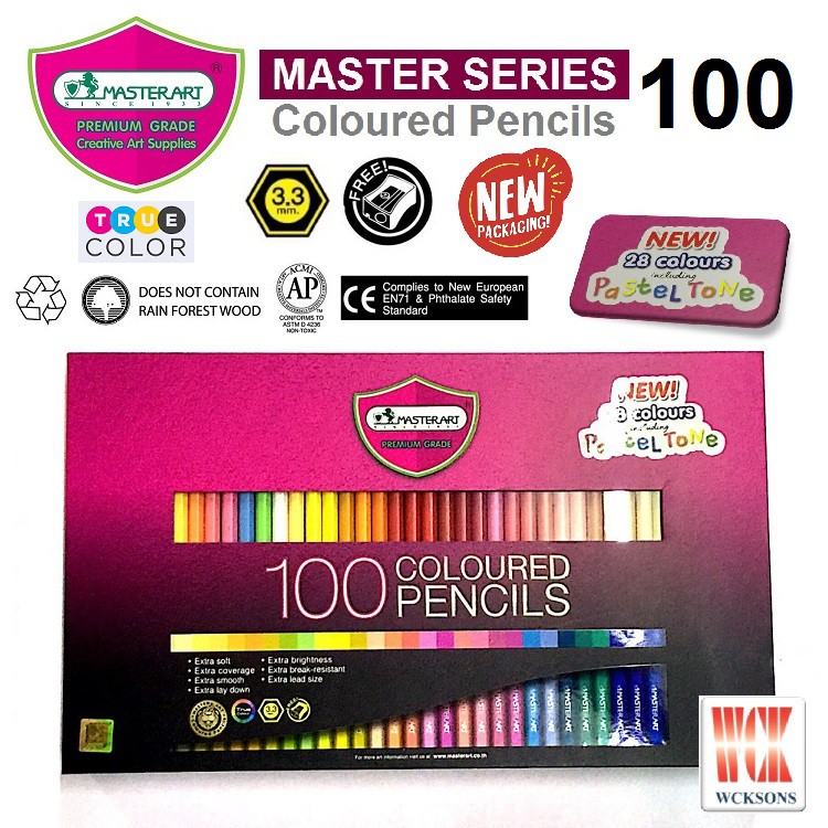 MASTER ART MASTER SERIES FULL COLOURED PENCILS ( 100 COLOURS ) | Shopee ...