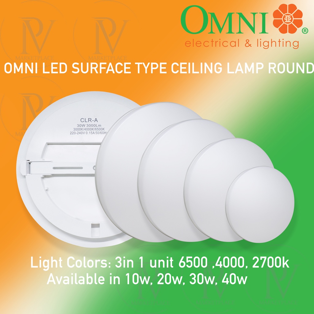OMNI LED SURFACE TYPE CEILING LAMP ROUND 10w, 20w, 30w, 40w 3in1 Color ...
