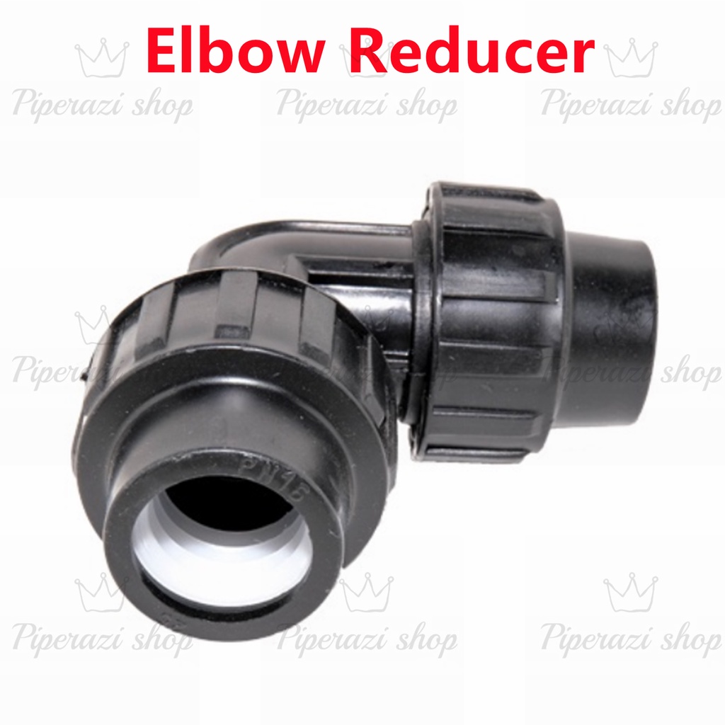 PE Compression Fittings Black Elbow Reducer (1/2 to 1") | Shopee Philippines