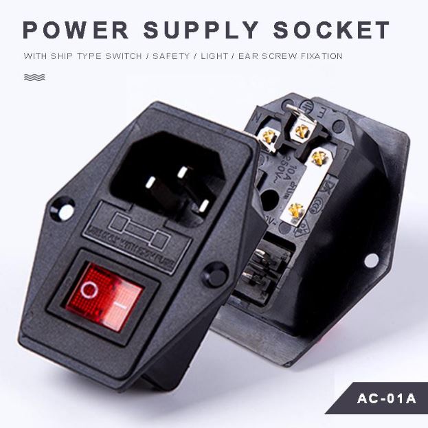 Ac-01a Socket AC 3in1 Light Switch Fuse Holder Power Supply Cord ...