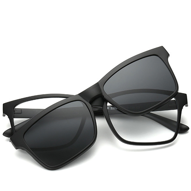 6-in-1 Custom Men Women Polarized Magnetic Sunglasses with Clip-on Sun ...