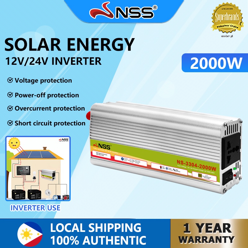 NSS 12V to 220V Inverter 500W/1000W/2000W Inverter DC to AC Car Solar ...