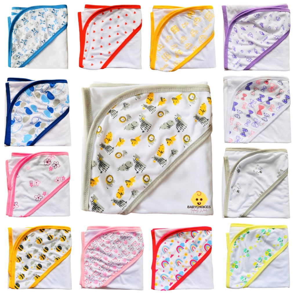 Receiving Hooded Printed Blanket For Newborn Baby | Wrap or Swaddle ...