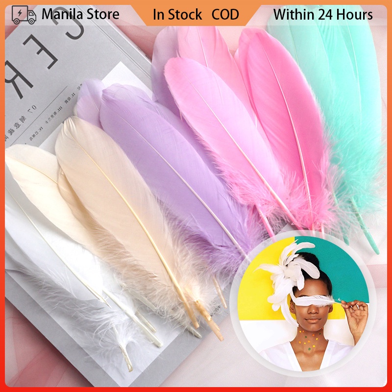 50pcs Colorful Swan Feather White Natural Goose Feathers for DIY Dream ...