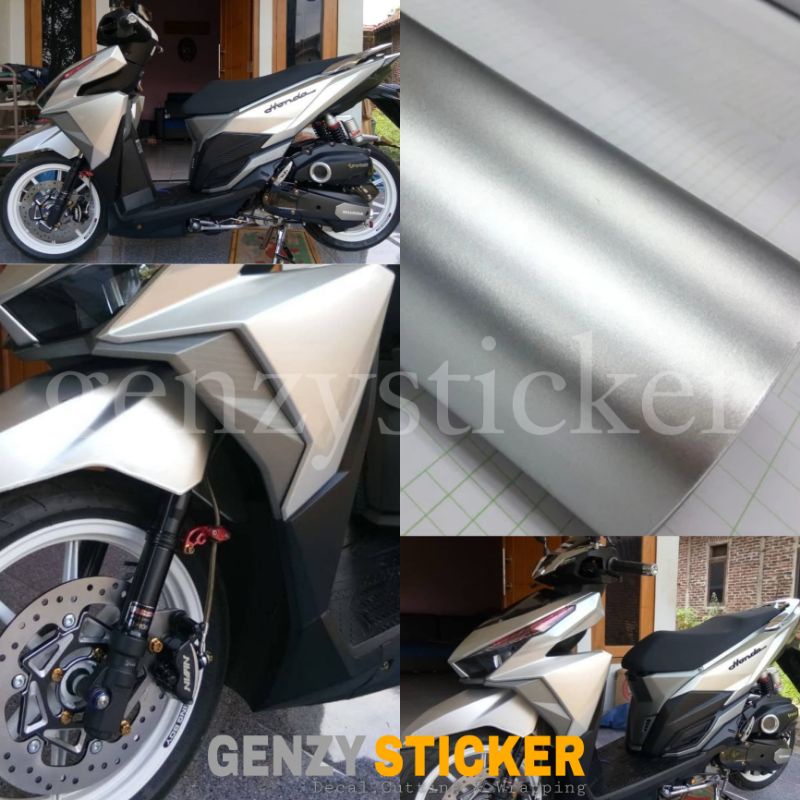 Scotlet silver satin sticker scotlite silver metallic matte sticker ...