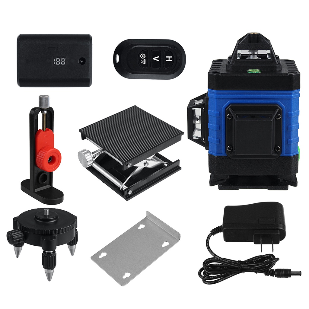 Drillpro 4D 16 Line Green Light Laser Level Digital Self Leveling 360 ...