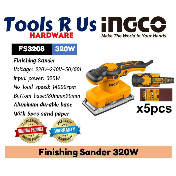 Ingco Finishing Sander 320W FS3208* MERVILLE | Shopee Philippines