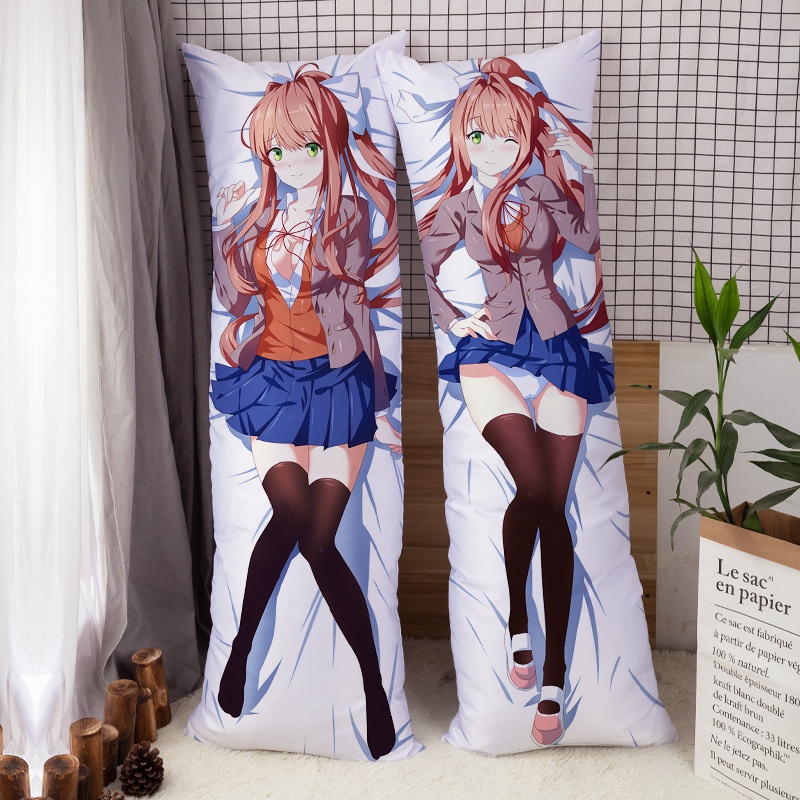 Ddlc Literature Club Dakimakura Cover Monika Yuri Natsuki Sayori Hugging Body Pillowcase Cushion ...