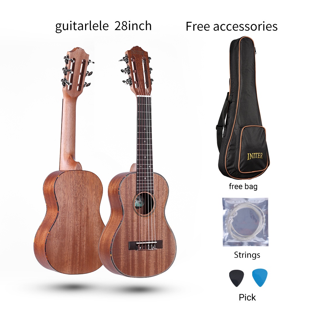 INITER High Quality 28 inch Guitarlele ukulele Guitar mahogany wood 6 ...