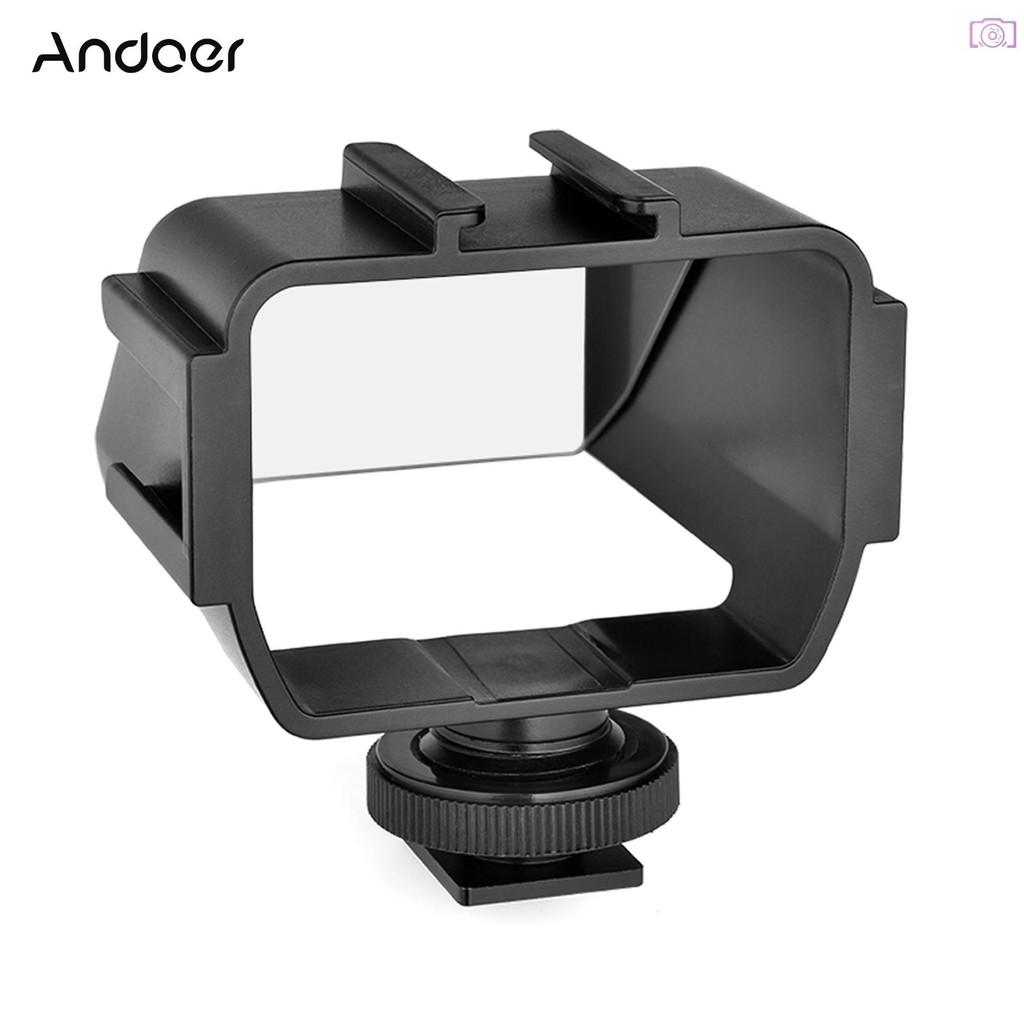 Andoer Universal Camera Selfie Vlog Flip Up Mirror Screen with 3 Cold ...