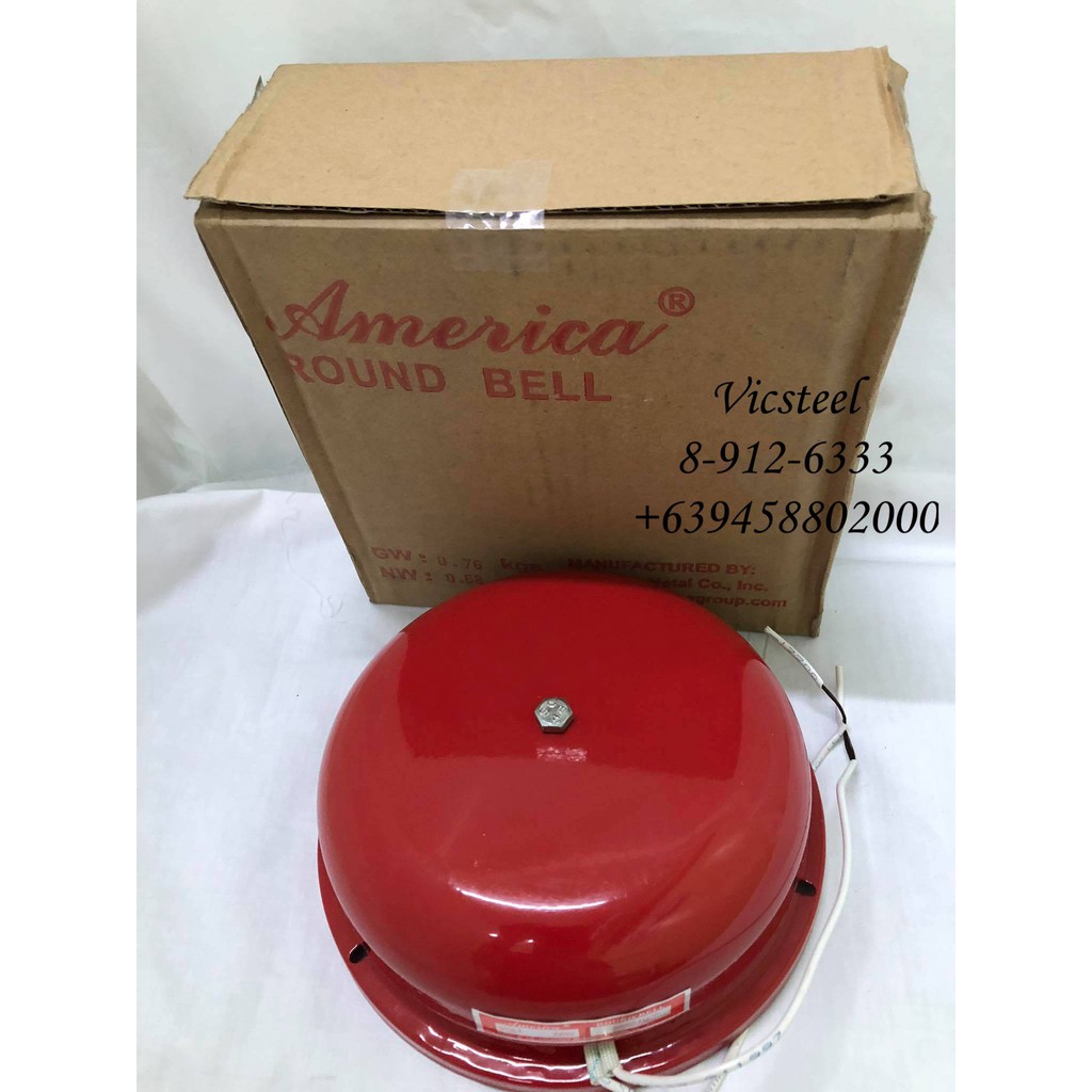 America Round Bell / Electric Bell 6 inches 8 inches 10 inches RED ...