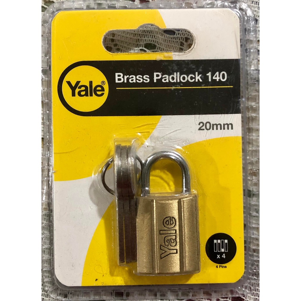 Yale Brass Padlock V140 (available in 20mm, 25mm, 30mm, 40mm, 50mm ...