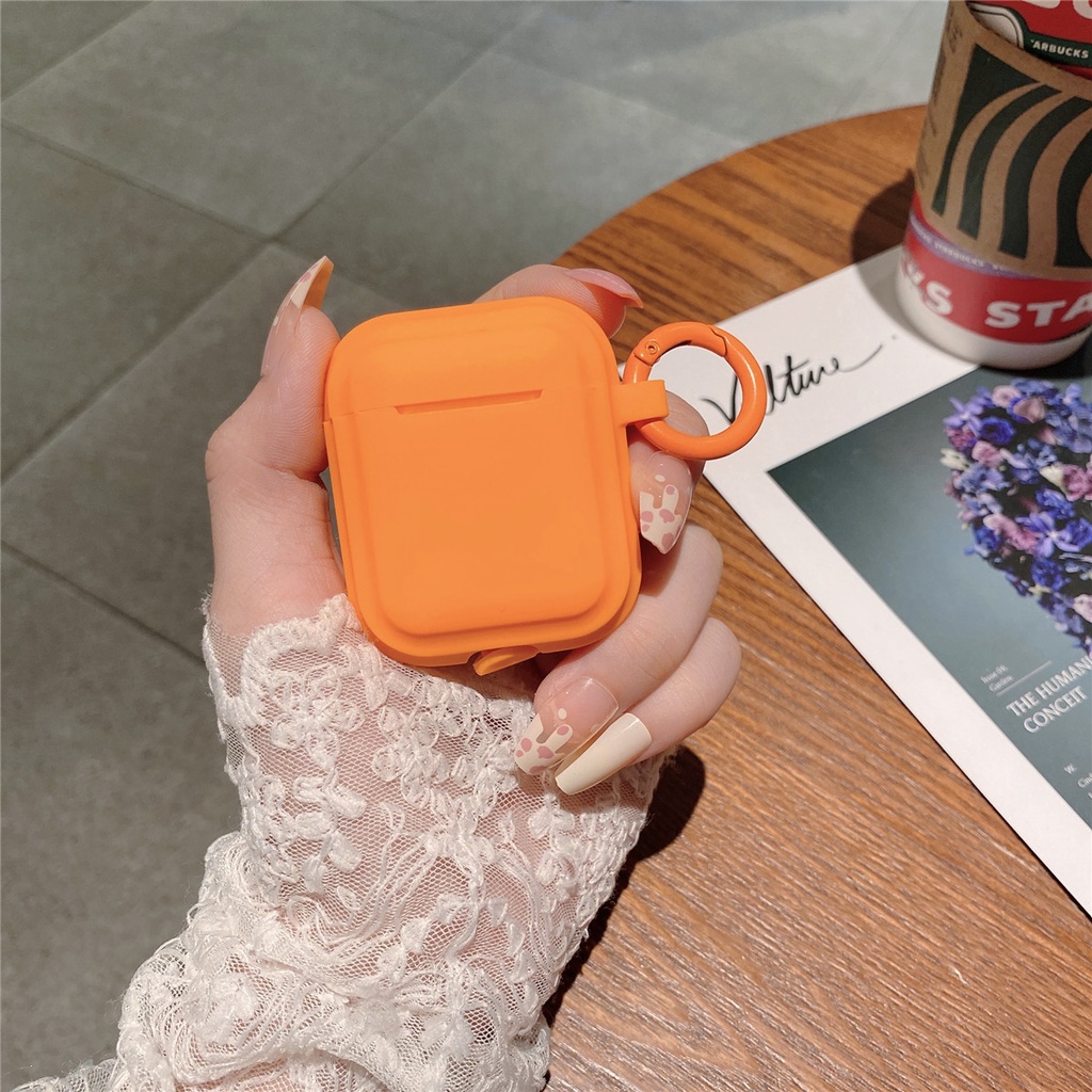 Simply Orange Macaron For Apple Airpods Gen 2 Silicone Case InPods 12 ...
