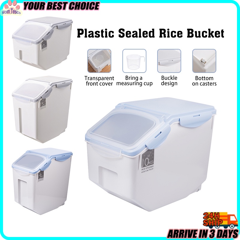 Rice Bucket 10-15kg Storage Rice Box Kitchen Container Dried Food ...