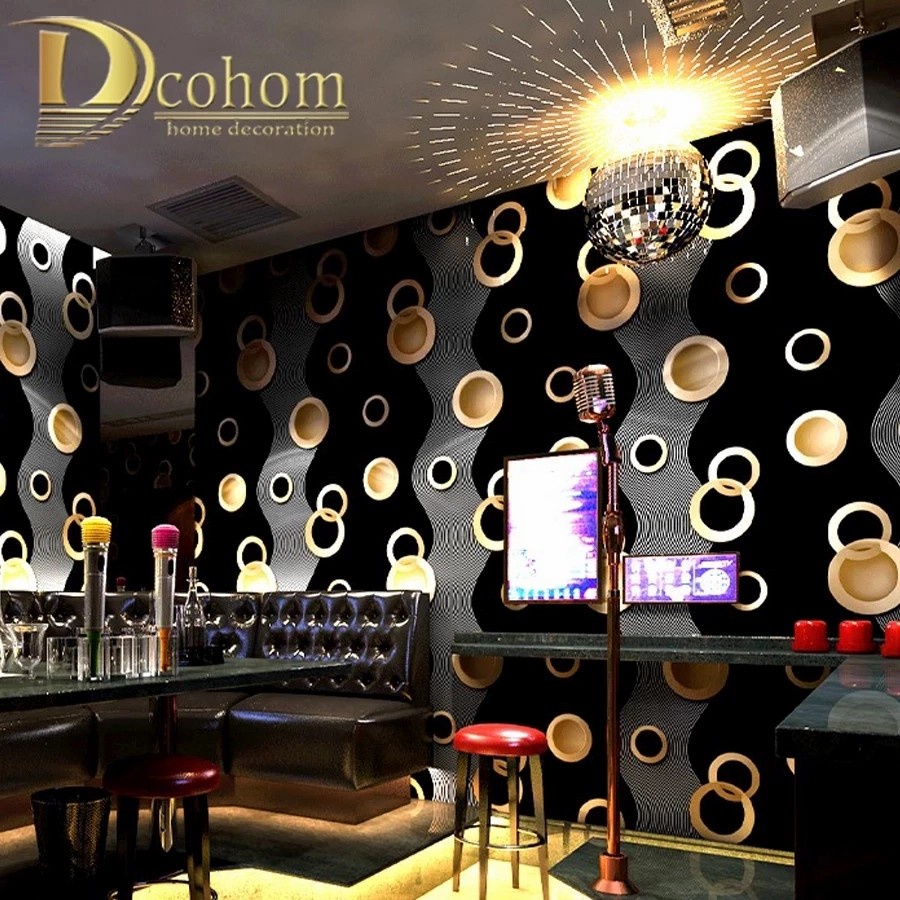 Gold Round Motif Wall Sticker Wallpaper 10M Length X 45CM Width ...