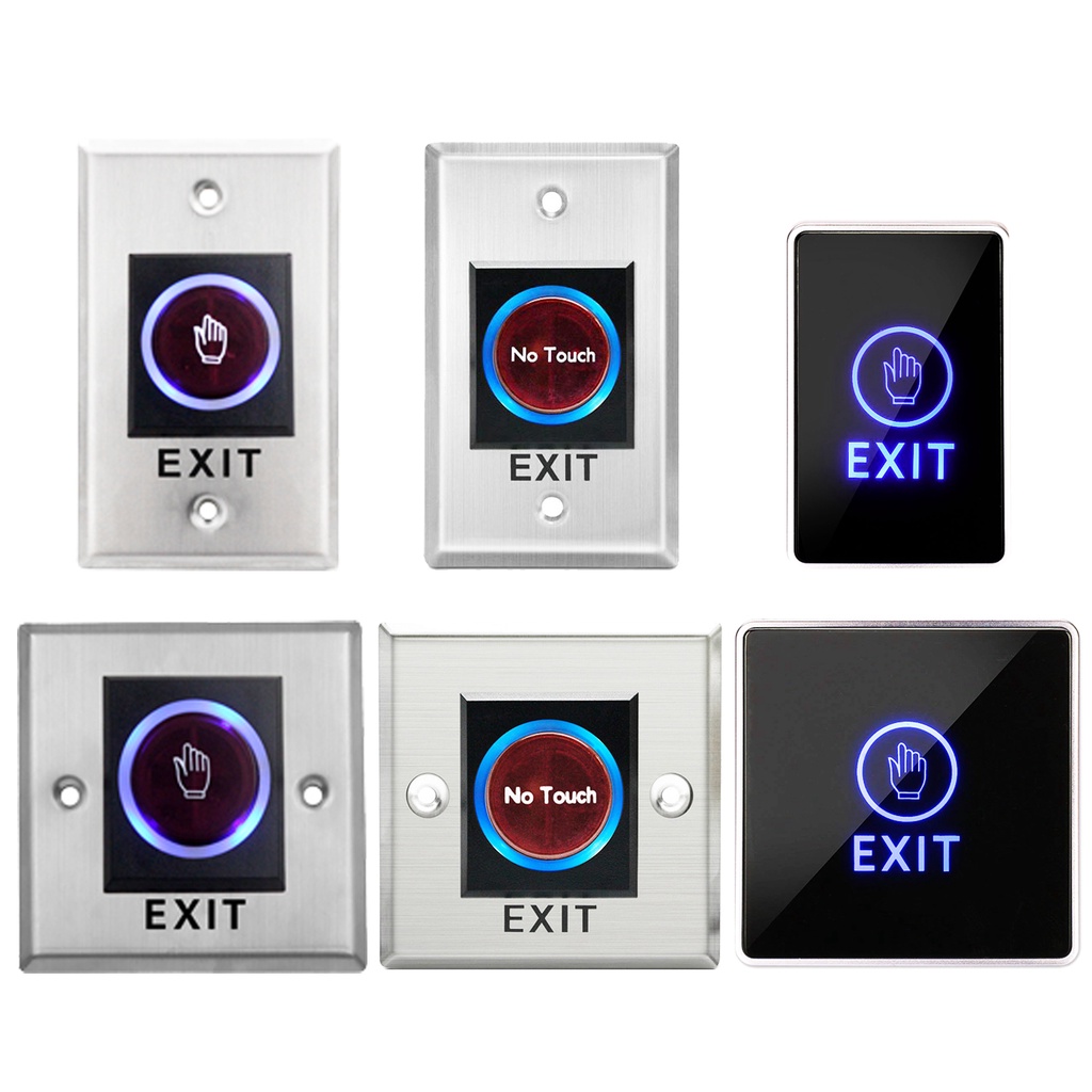 Door Exit Push Button Release Switch Opener NO COM NC LED light For Door Access Control System ...