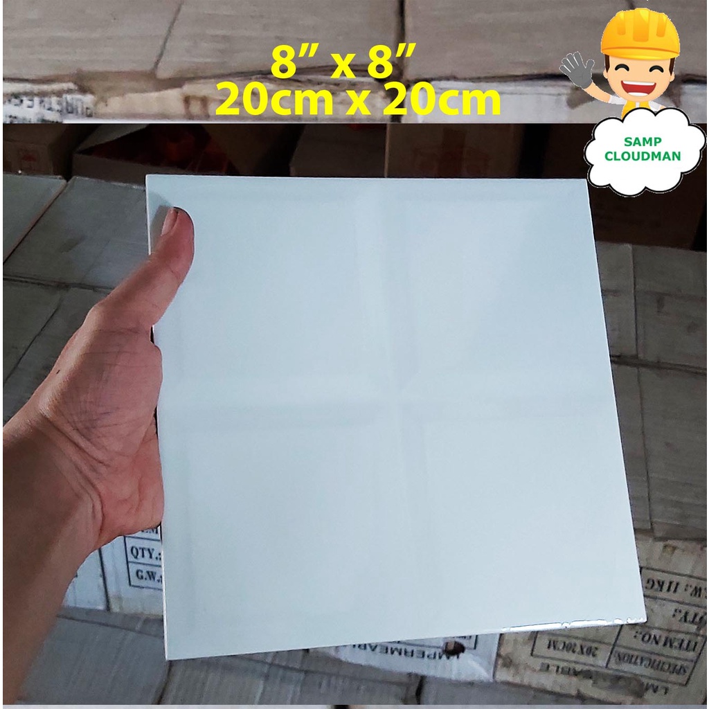 Local Ceramic Floor or Wall Tiles 8 x 8 inches Quadro Design White 20 x ...