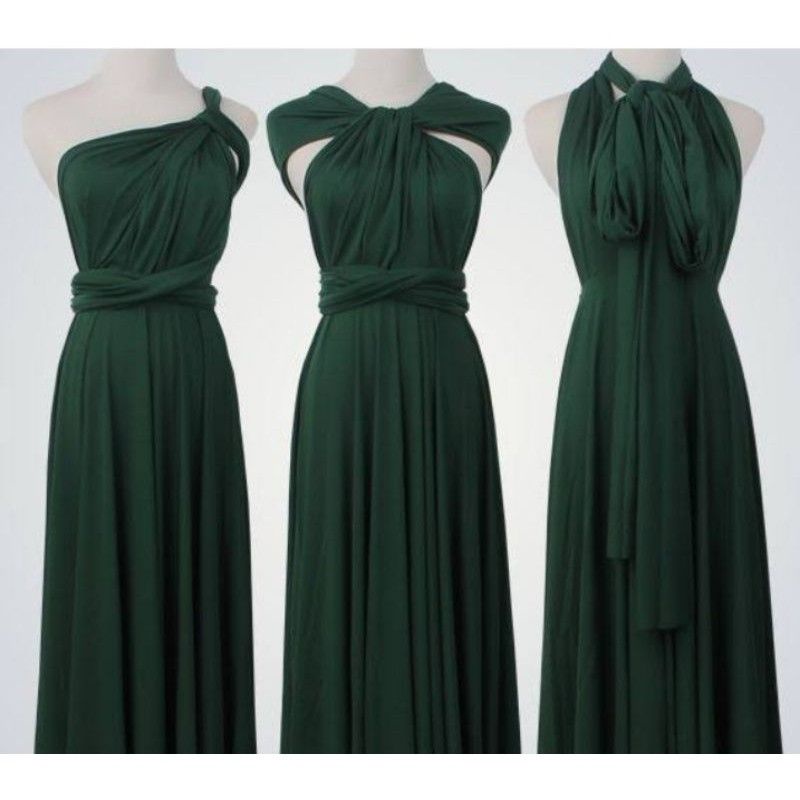 DARK EMERALD GREEN Infinity Dress Floorlength with Attached Tube ...