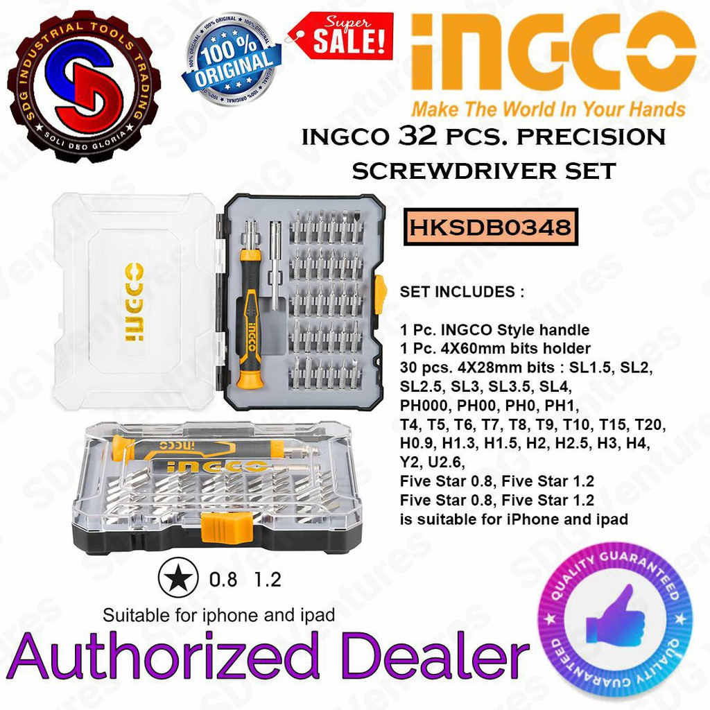 INGCO 32 pcs. Precision Screwdriver Set (HKSDB0348) | Shopee Philippines
