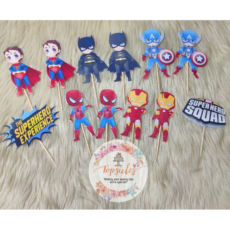 12 pcs. Superhero Squad Cupcake Toppers (READY STOCK) | Shopee Philippines