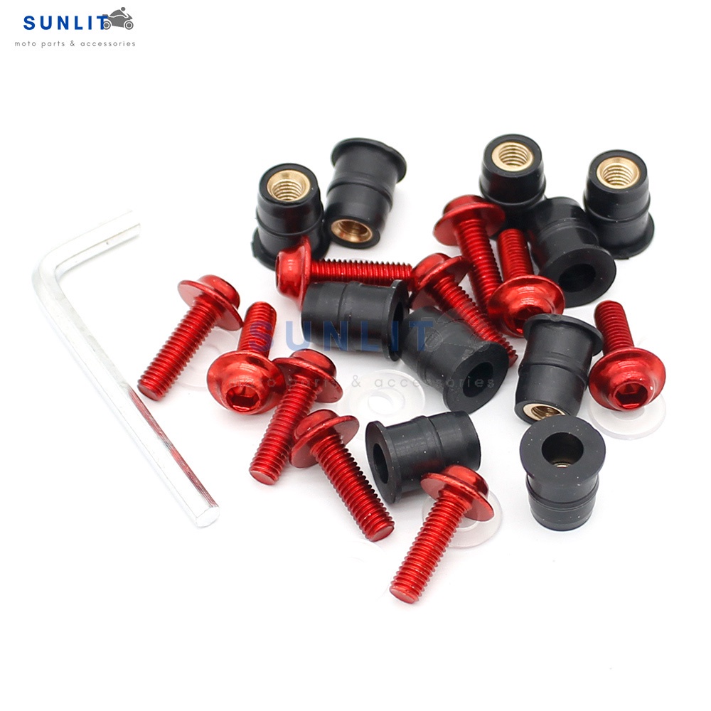 10PCS 5mm Universal Windshield Windscreen M5 Bolt Screw Nuts Fastener ...