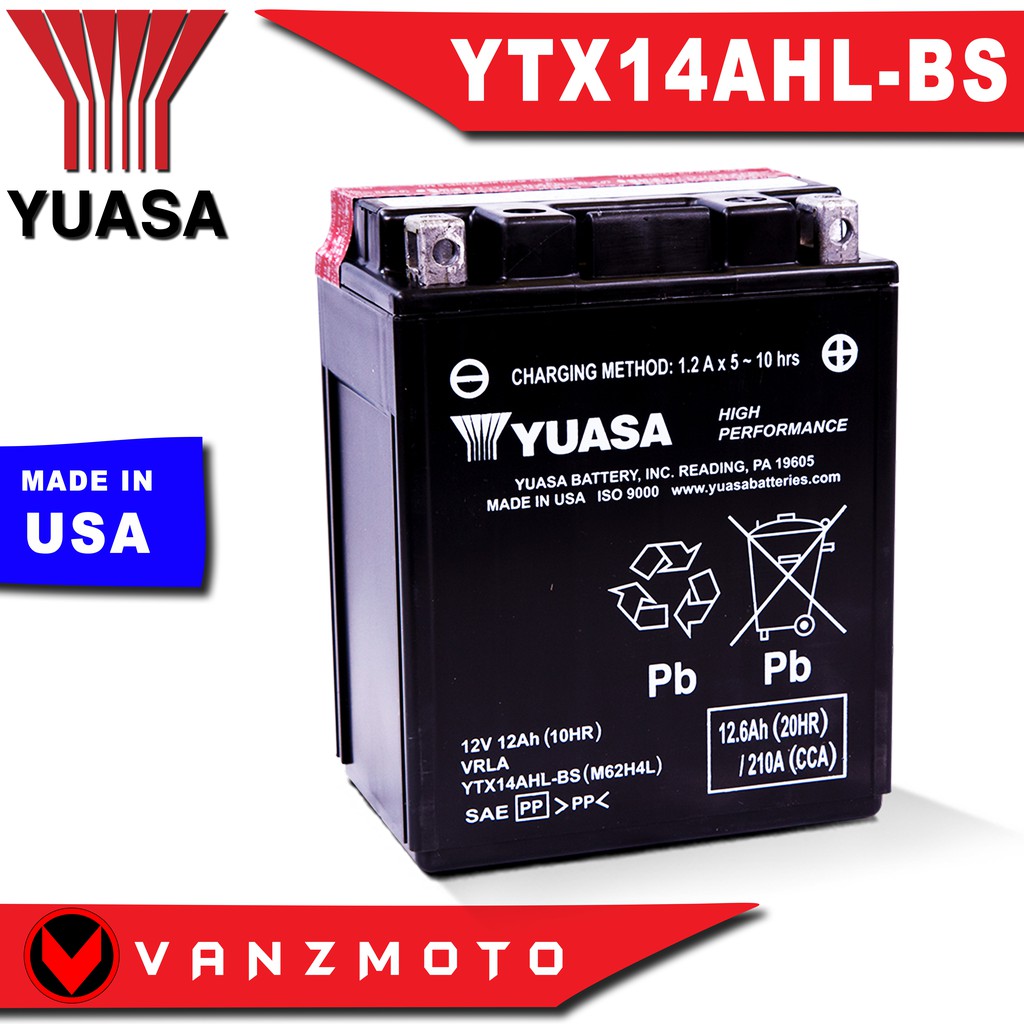 Yuasa YTX14AHL-BS Motorcycle Battery (USA) | Shopee Philippines