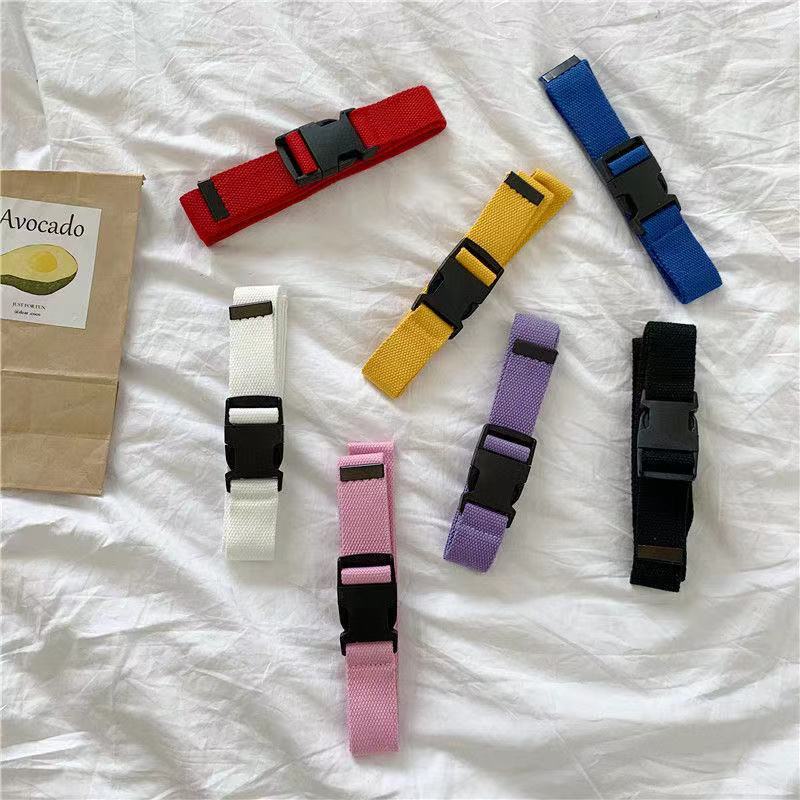 Canvas belt simple fashion multi-color optional plastic buckle leisure ...