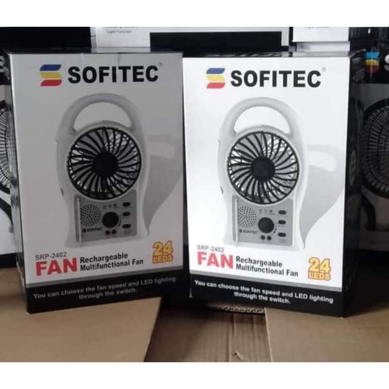 SOFITEC BOX FAN with Led light and Radio(Rechargeable) | Shopee Philippines