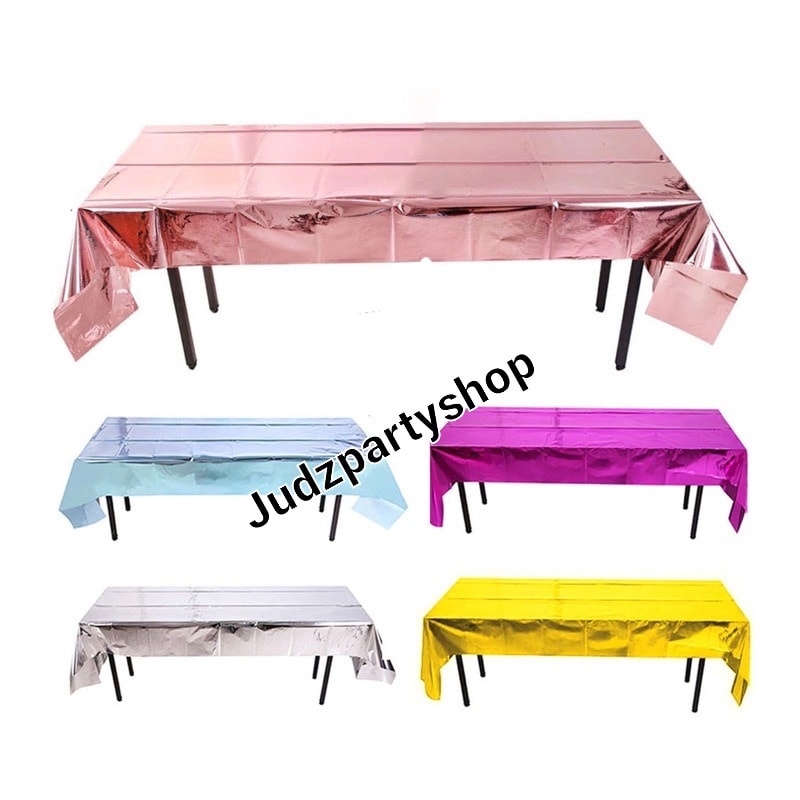 Shiny Metallic Table Cover For Birthday and Party Events | Shopee ...