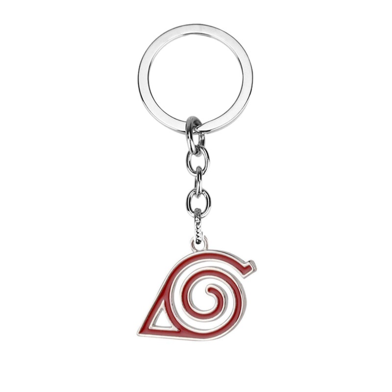Naruto Keychain Konoha Symbol Akatsuki Red Cloud Keyrings Anime Trinket ...