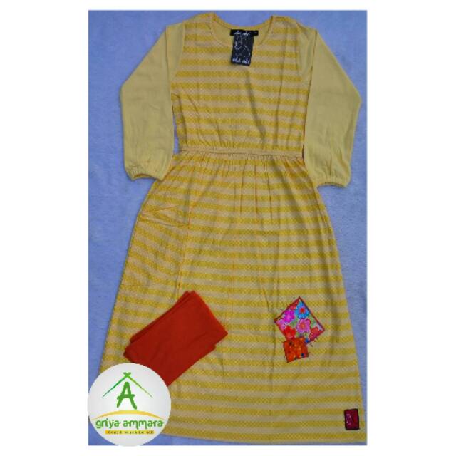 Oka Oke Wrinkled Yellow Children's Gamis Size 7 | Shopee Philippines
