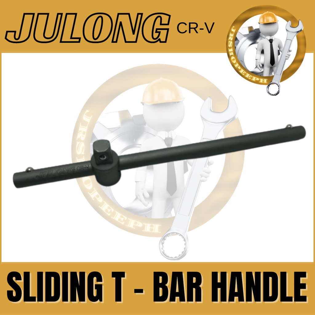 Jrshopeeph Julong Sliding T-Bar Handle 1/2 Drive 10 Inches CR-V Heavy ...
