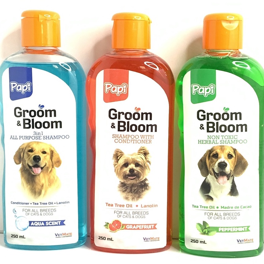 [SOUTH VET] Papi Groom & Bloom Pet Shampoo 250ml Grooming for Dog's and ...