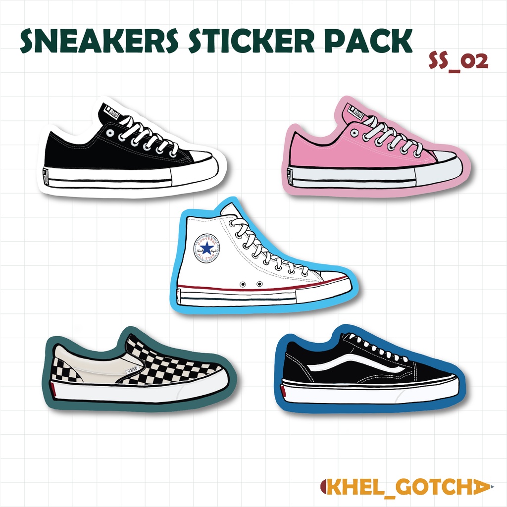 Sneakers Sticker Pack | Converse x Vans Shoes Stickers | Fan Art | SP ...