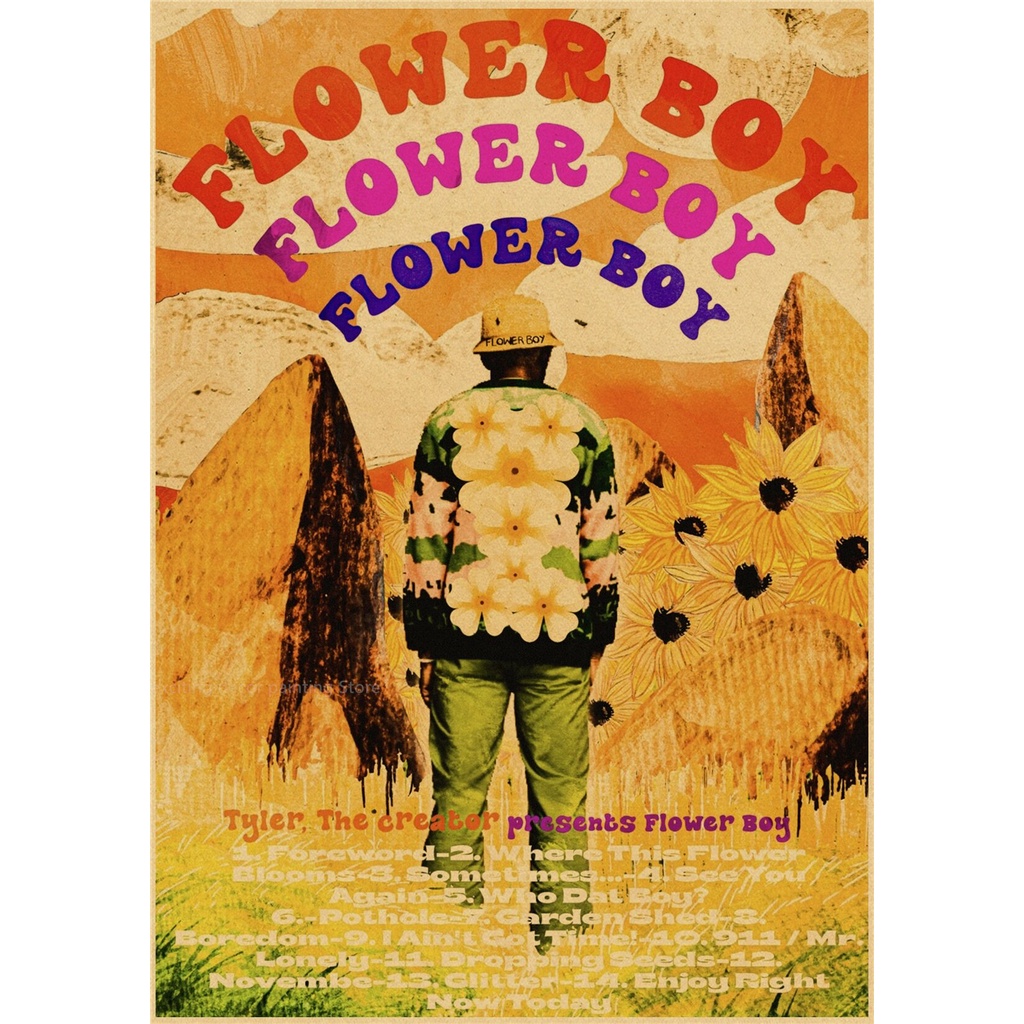 Rapper Tyler The Creator Flower Boy Posters Wolf Retro Kraft Paper ...