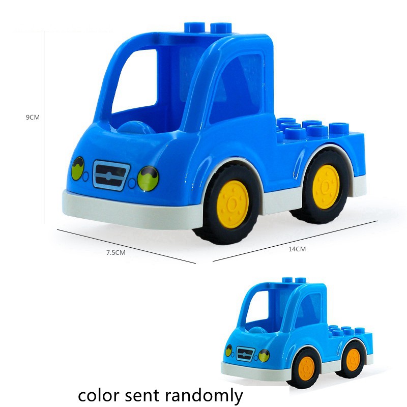 DIY Big Size Building Blocks Cartoon Car Bus Airplane Train Duplo Kids ...