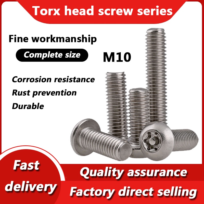 Round head plum blossom studded screw, torx safety pin screw, 304 A2 ...