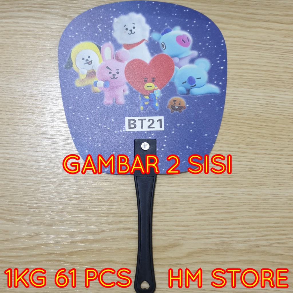 Bt21 All Stars Hand Fan (2 Side Pictures) High Quality BT21 All Stars ...