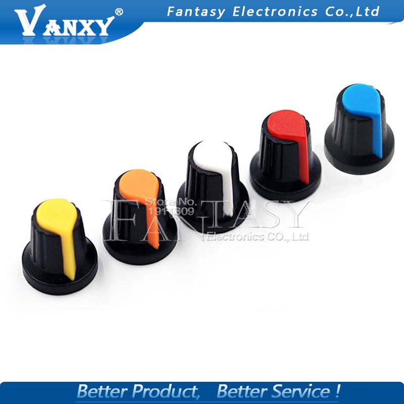 20PCS WH148 potentiometer knob cap Yellow Orange Blue White Red 15X17mm ...