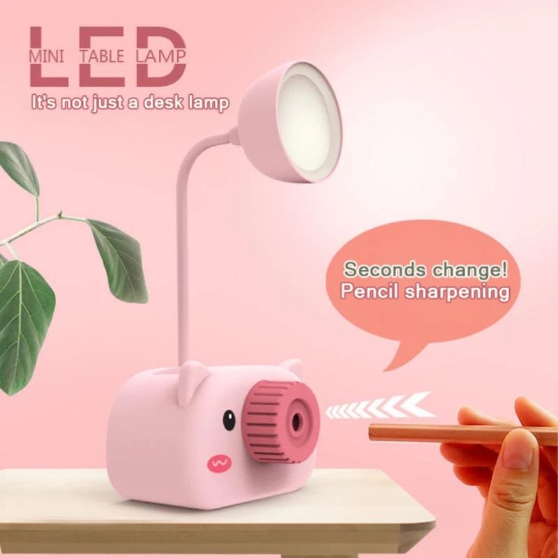 Pencil Sharpener Lamp Shade LED Study Light Lamp Rechargeable Desk Lamp ...