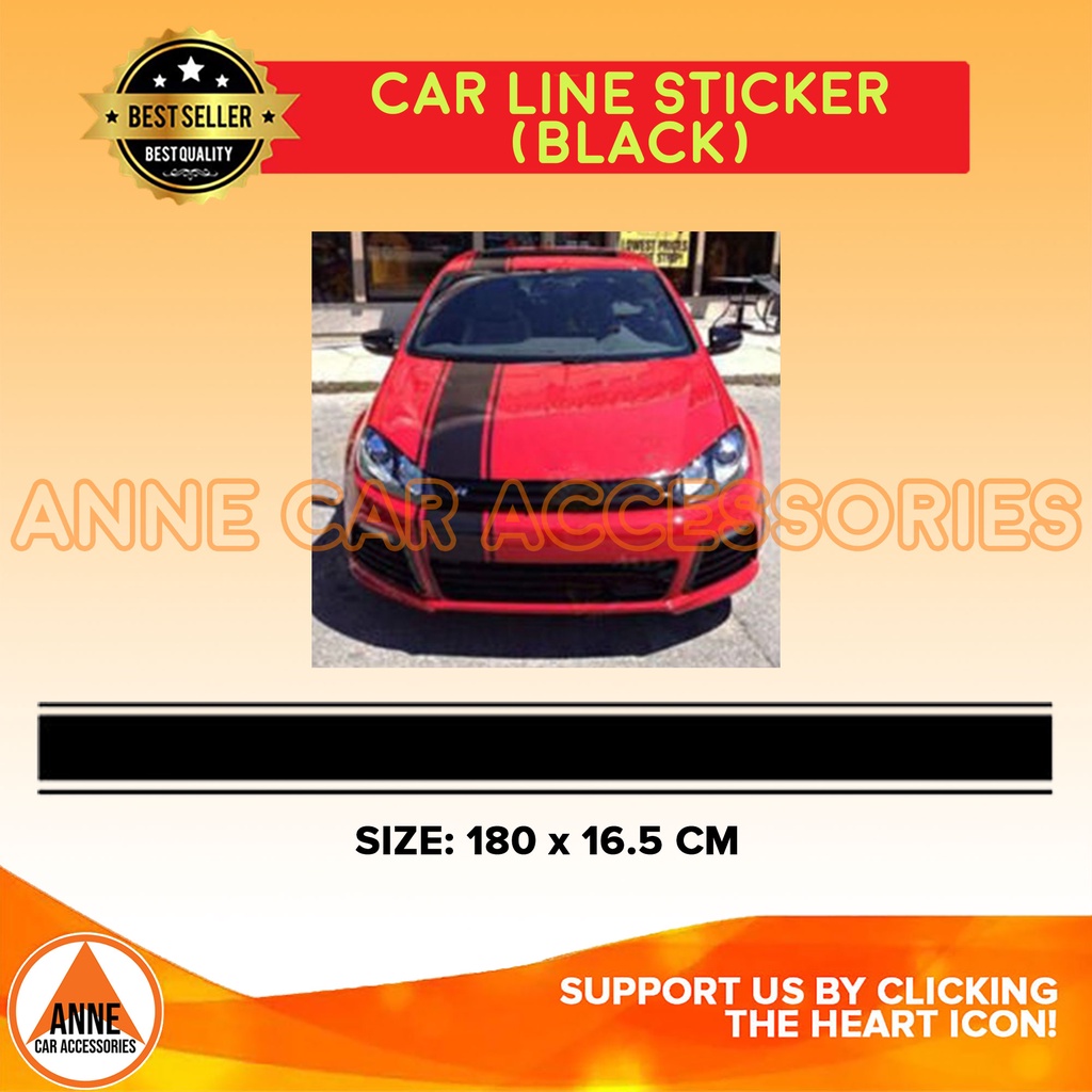 Car Line Sticker Black / White / Gradient Color / Red Universal Car ...