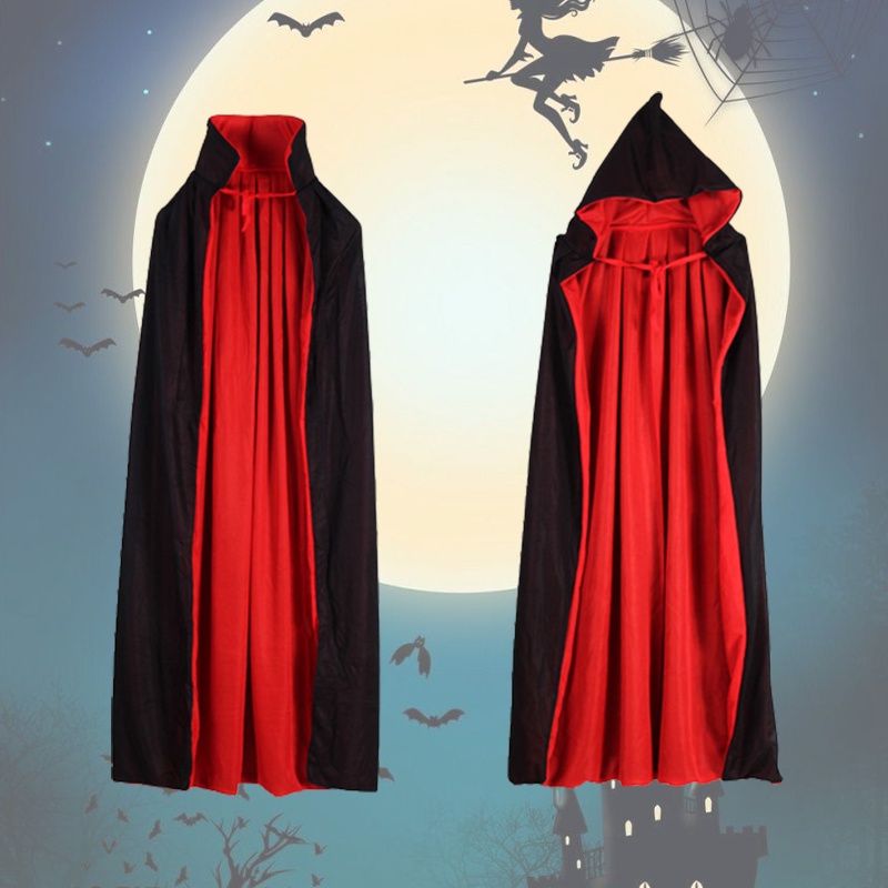 Gothic Sorceress Vampire Cloak Hooded Cape Ideal For Halloween Carnival ...